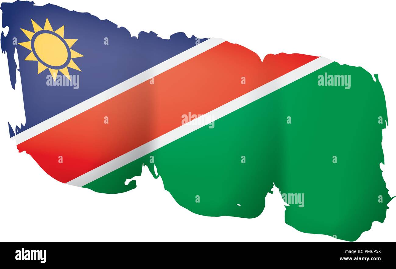 Namibia flag, vector illustration on a white background Stock Vector ...