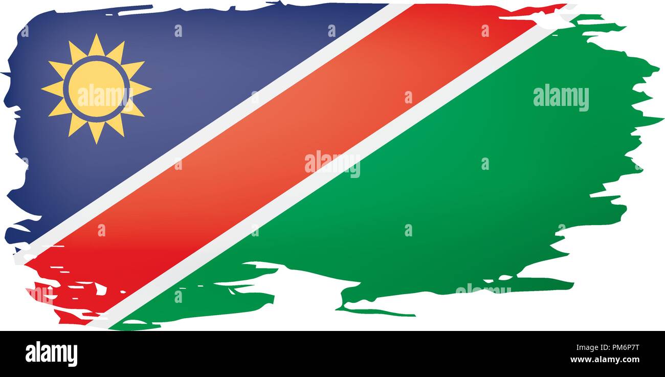 Namibia flag, vector illustration on a white background Stock Vector ...