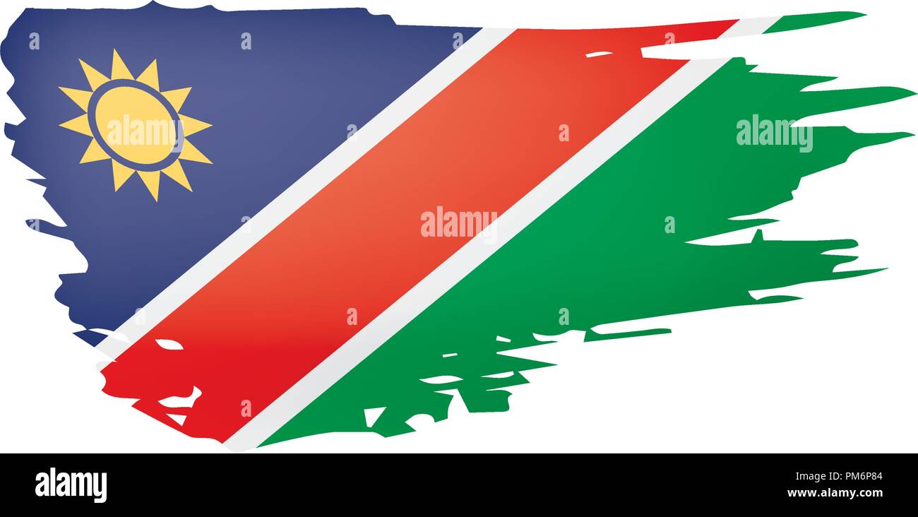 Namibia flag, vector illustration on a white background Stock Vector ...
