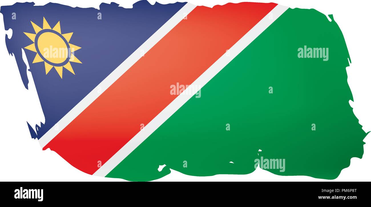 Namibia flag, vector illustration on a white background Stock Vector ...