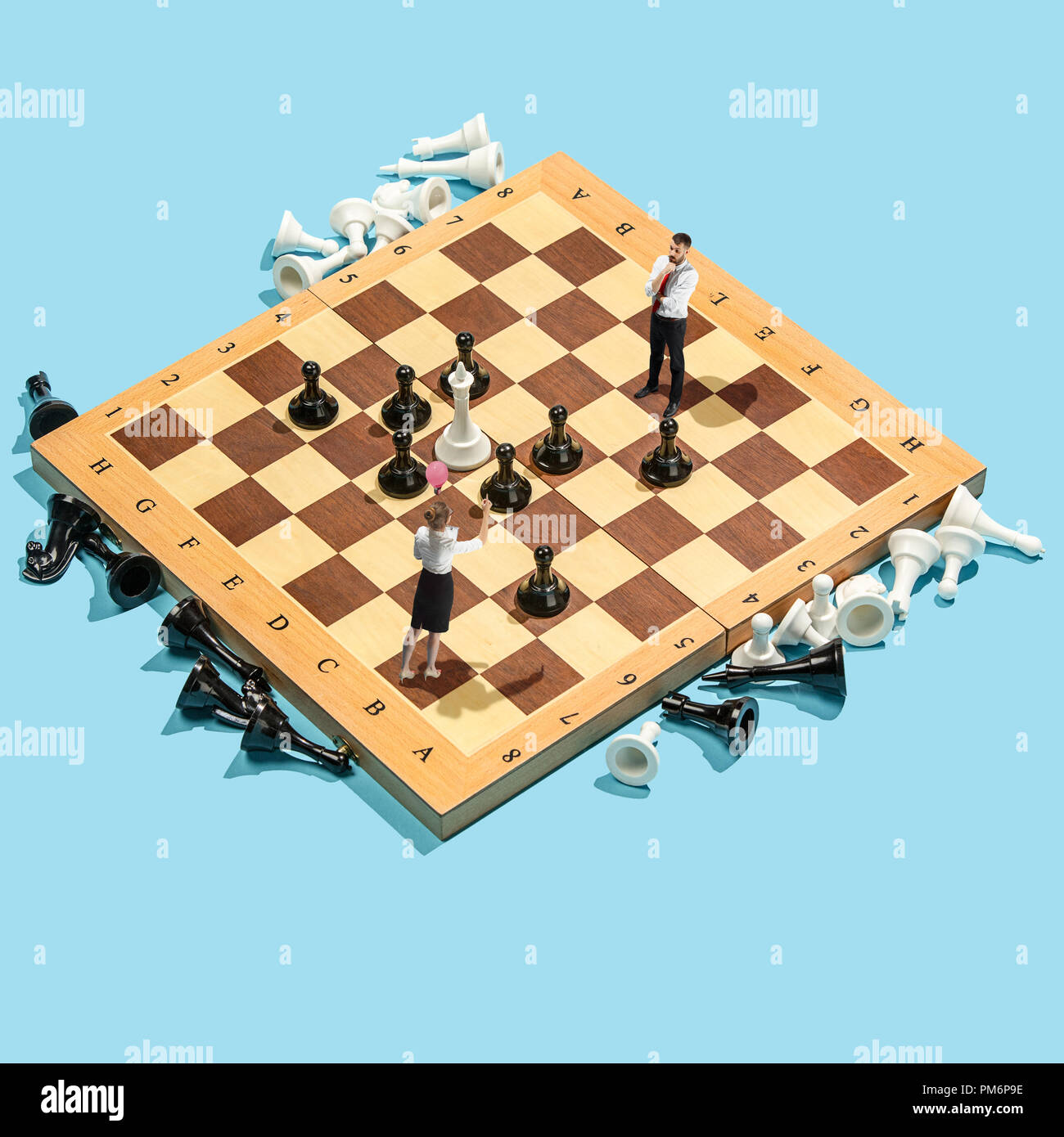 Business decision concept. Miniature people : small businessman and ...