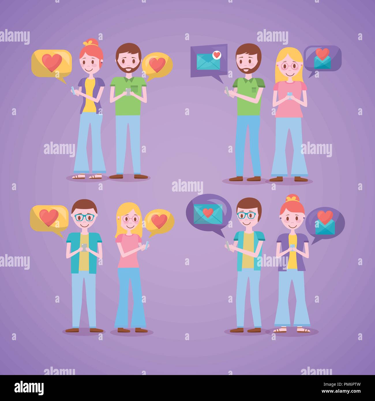 Mobile lovers Stock Vector Images - Alamy