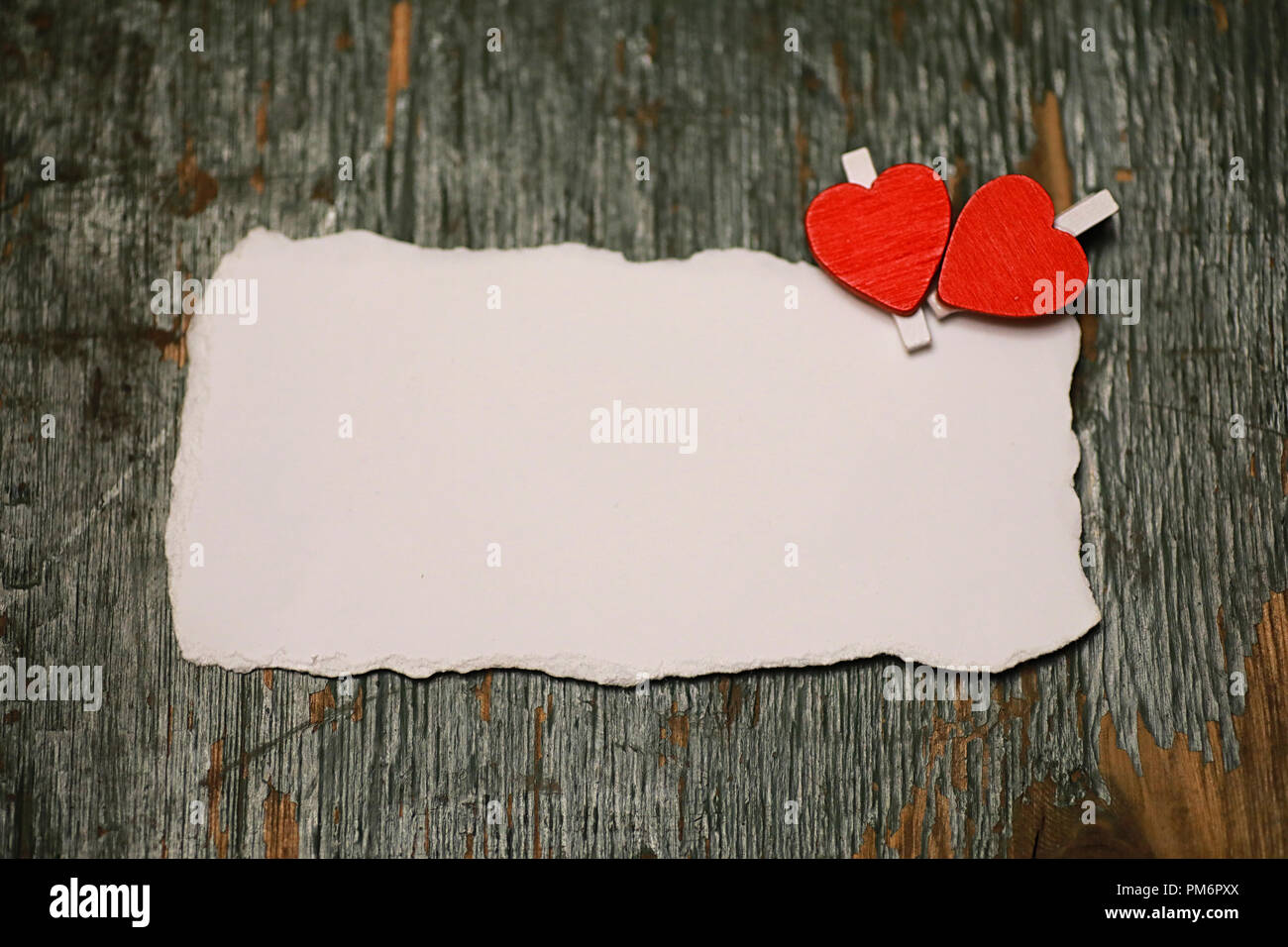 white sheet paper love notes and heart shape Stock Photo - Alamy