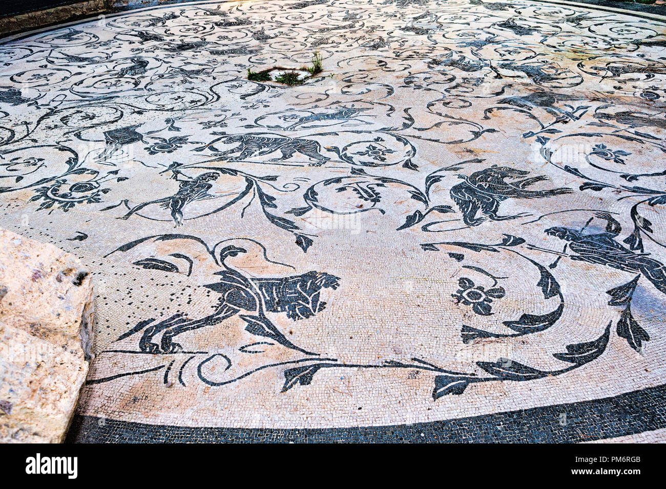 The polychrome mosaic of the circular hall of the seven wise spas in ...