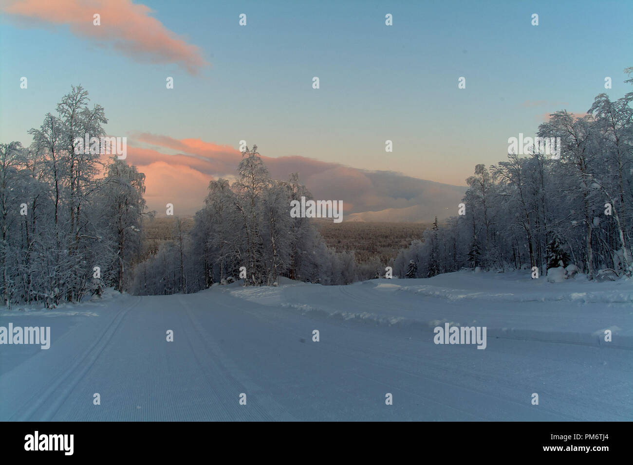 winter. trails. Frost Stock Photo - Alamy