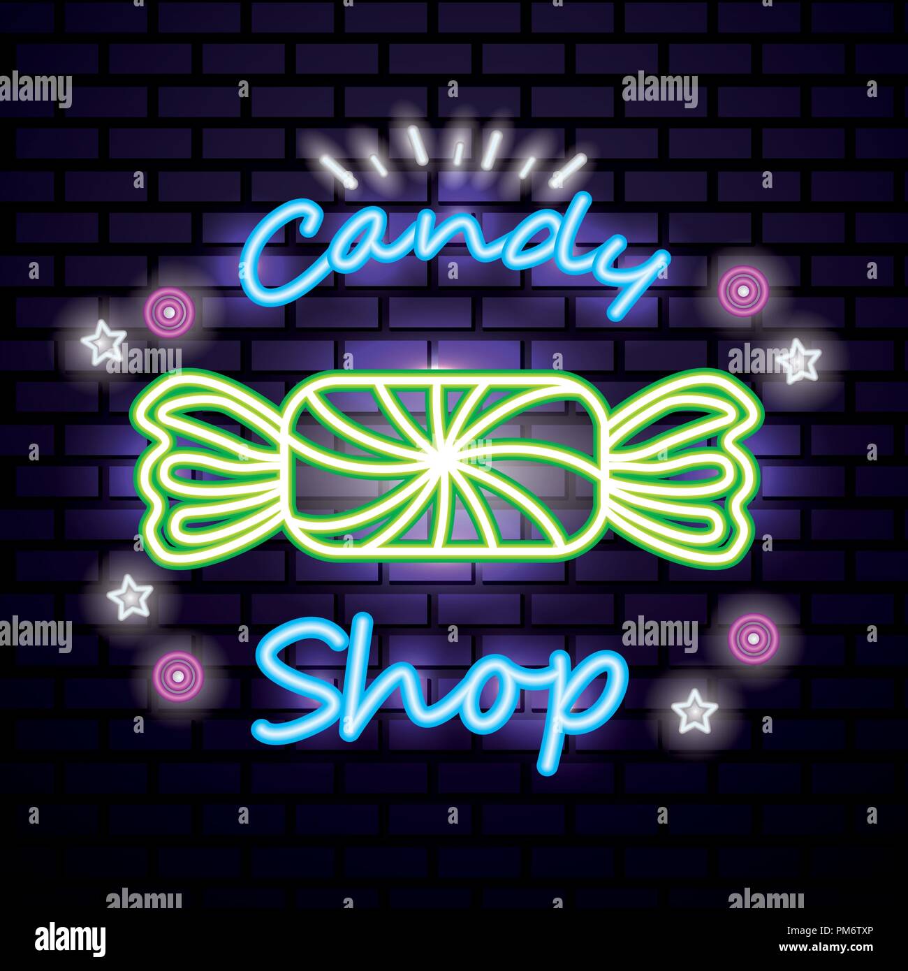 sweet candy shop neon Stock Vector Image & Art - Alamy