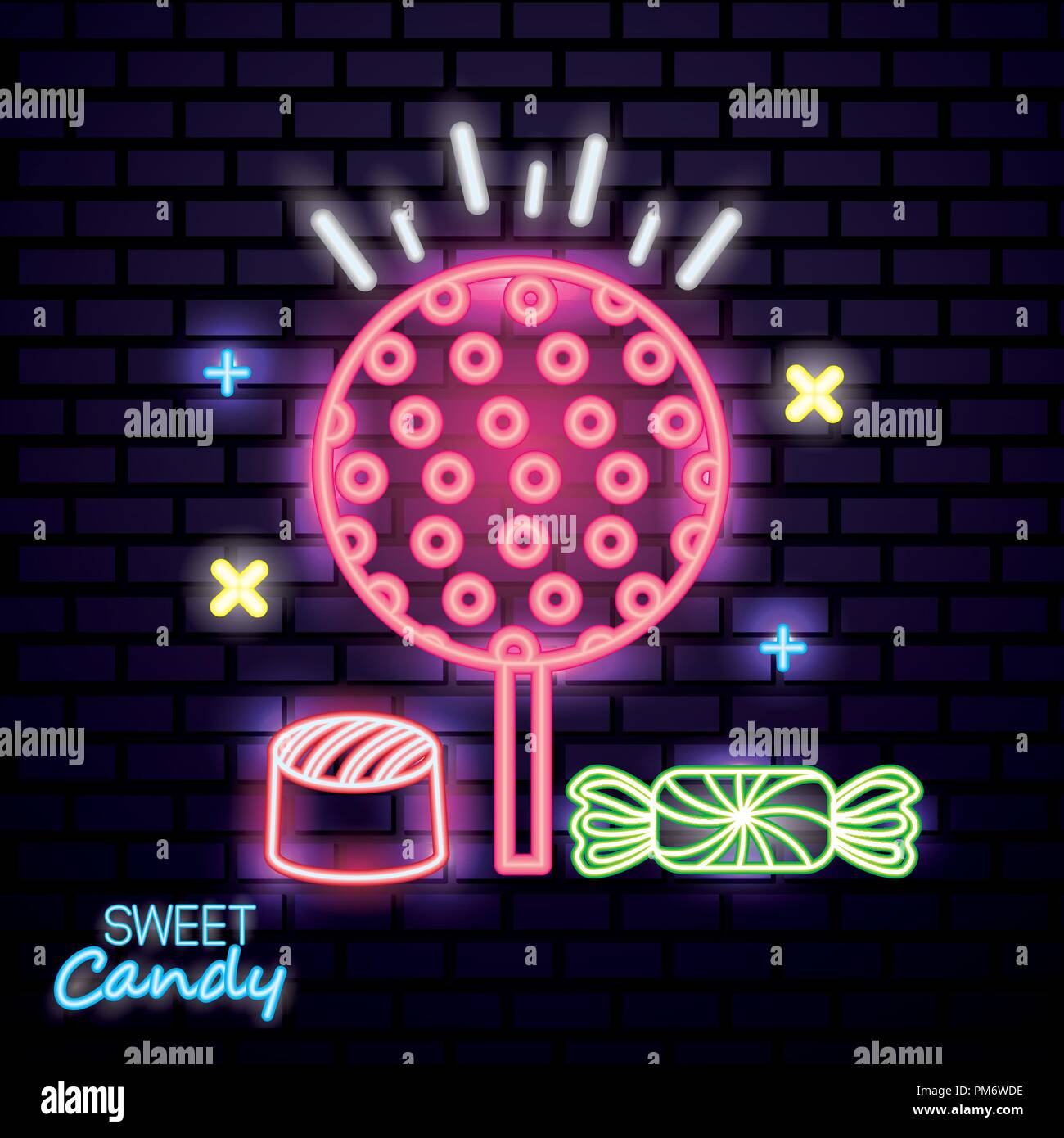 sweet candy neon Stock Vector Image & Art - Alamy