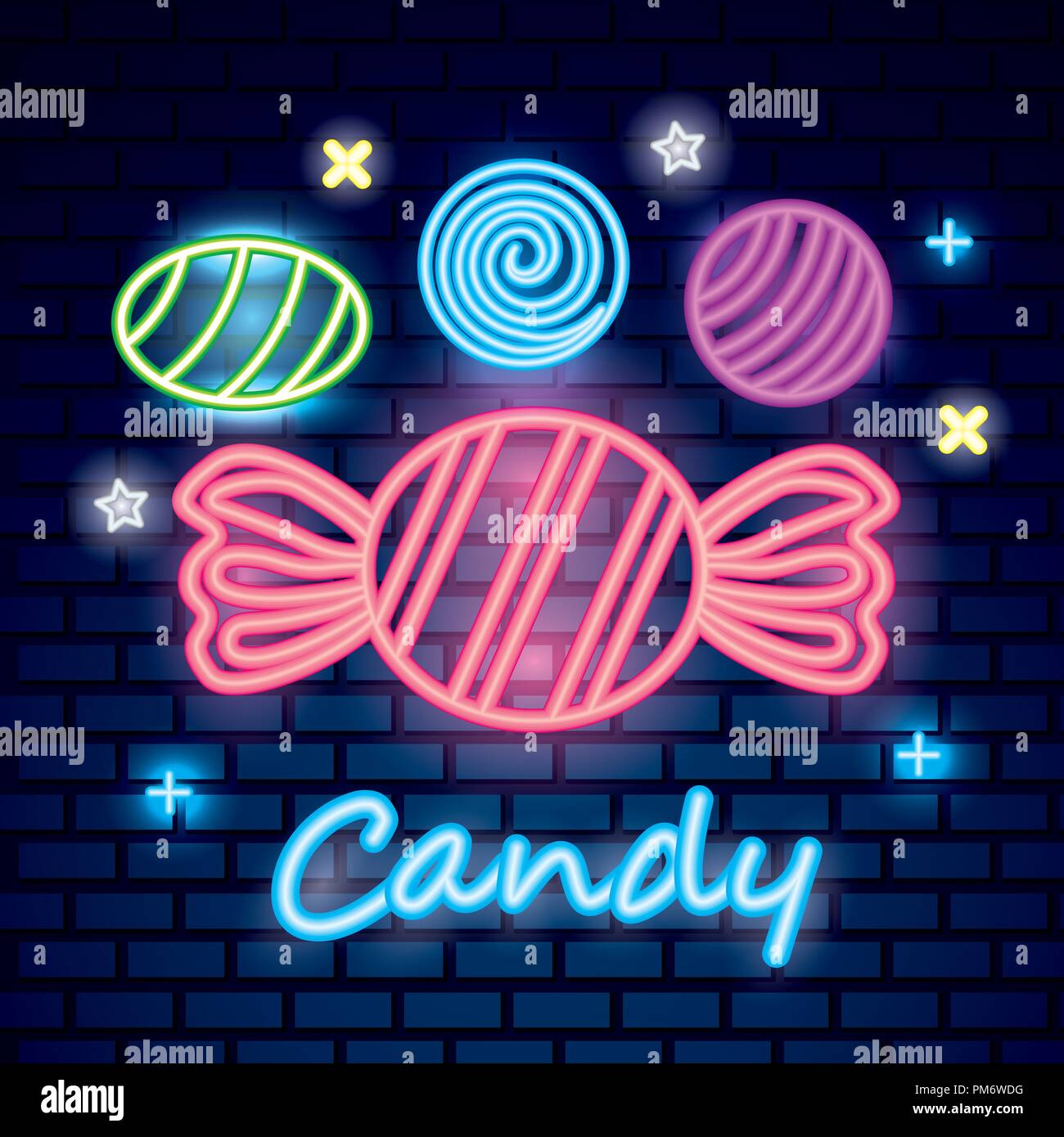 sweet candy neon Stock Vector Image & Art - Alamy