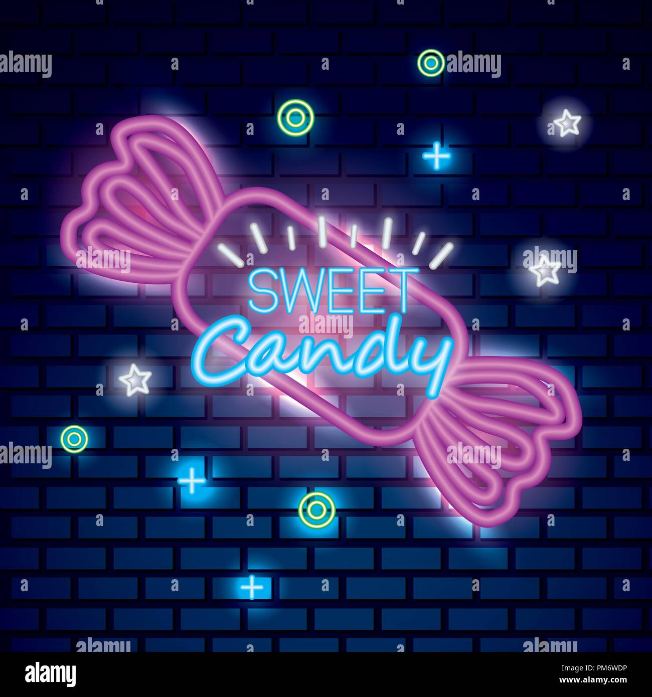 Neon candy illustration Stock Vector Images - Alamy