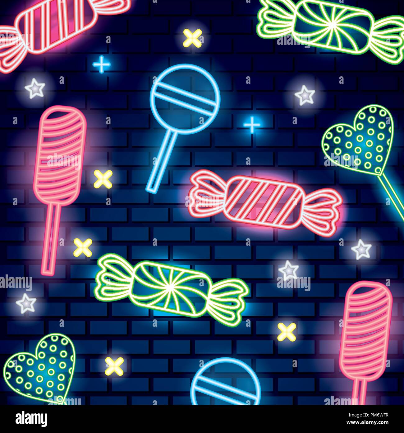 sweet candy neon Stock Vector Image & Art - Alamy