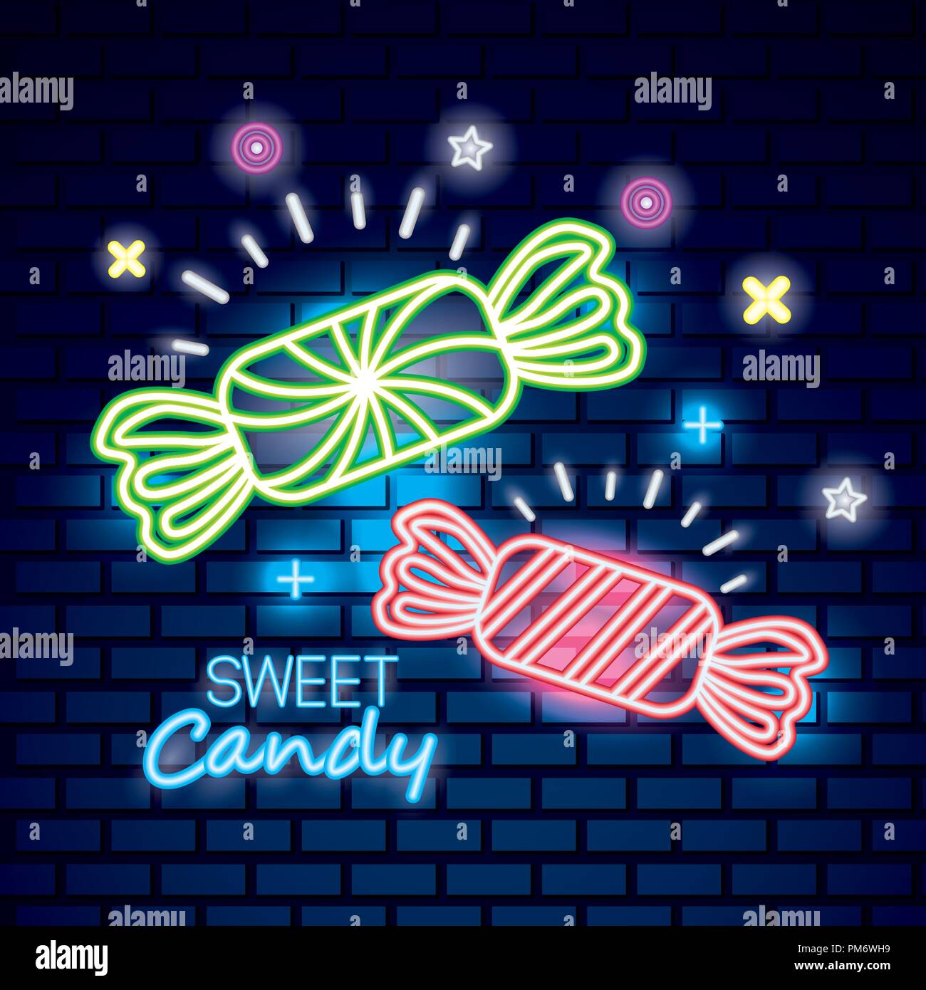 sweet candy neon Stock Vector Image & Art - Alamy