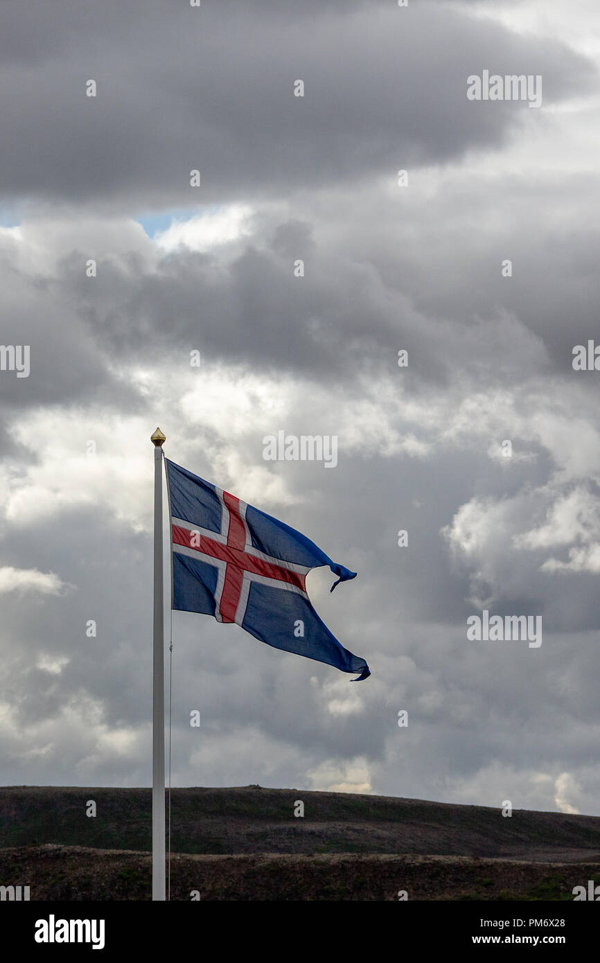 National flag of Iceland Stock Photo - Alamy
