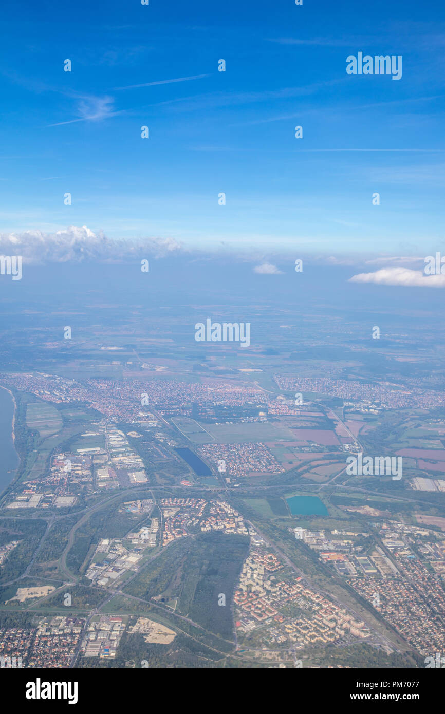 Beautiful view above the earth on landmark down Stock Photo - Alamy