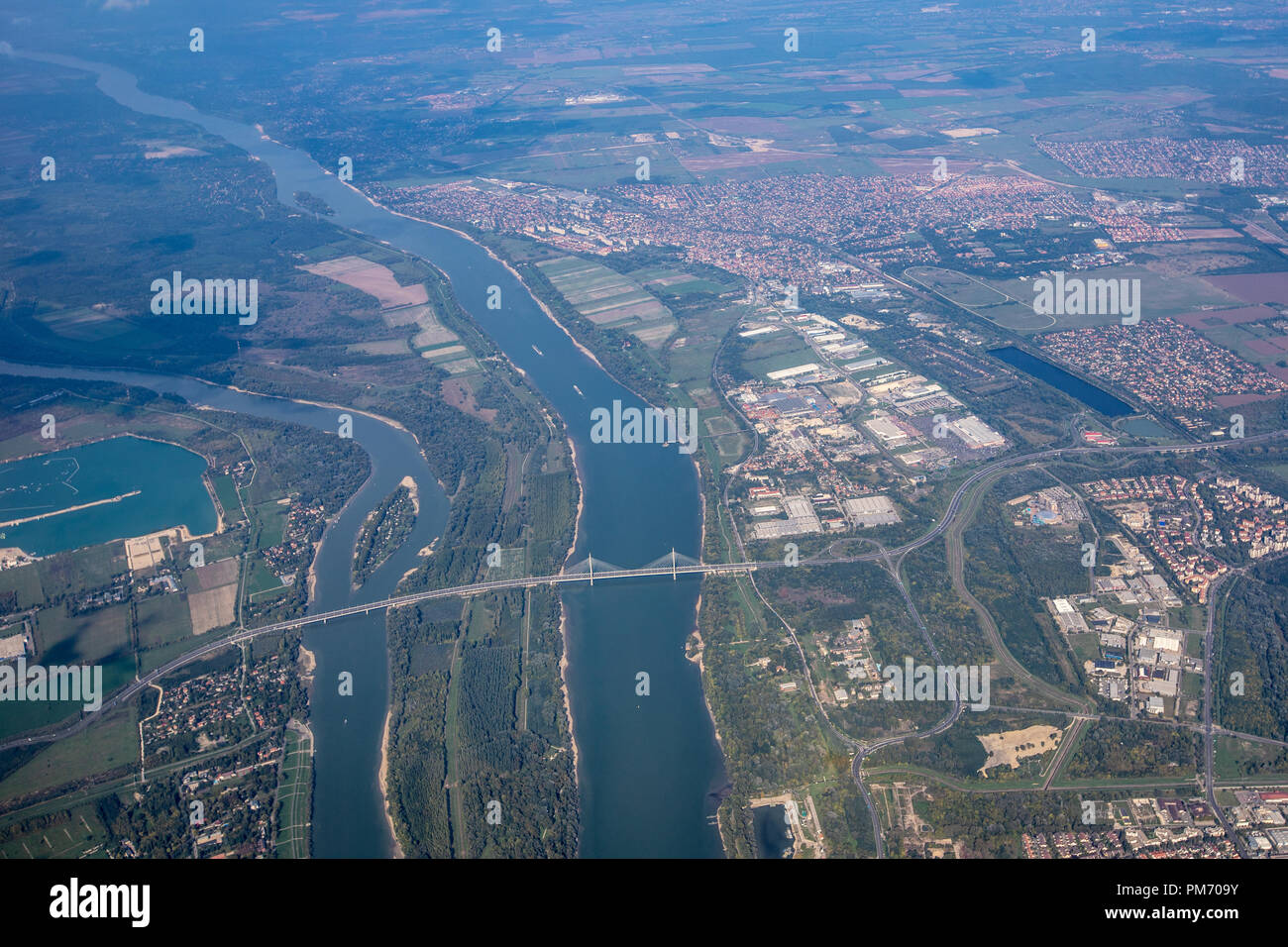 Aerial flight down view green hi-res stock photography and images - Alamy