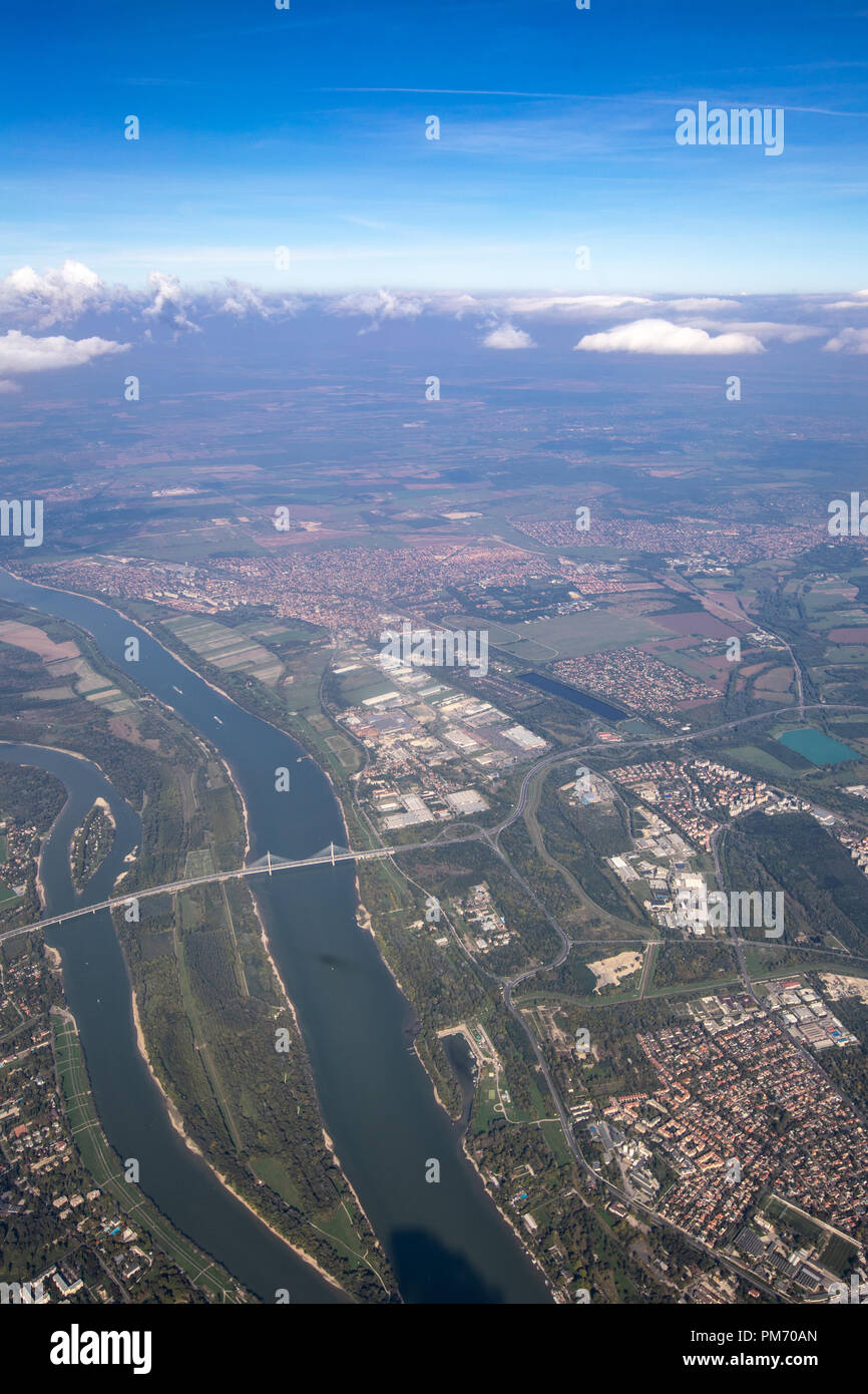 Beautiful view above the earth on landmark down Stock Photo - Alamy