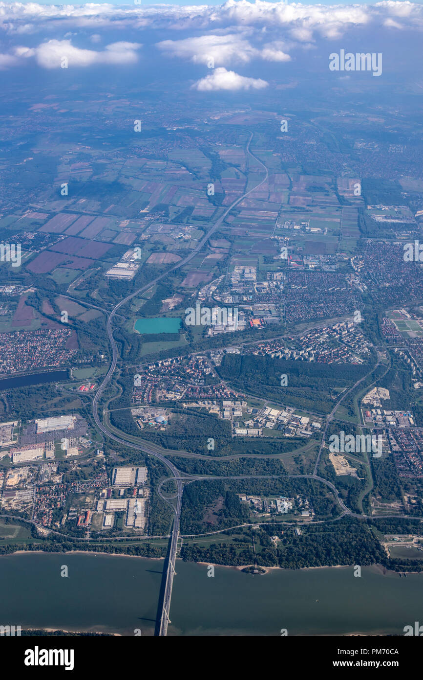 Beautiful view above the earth on landmark down Stock Photo - Alamy