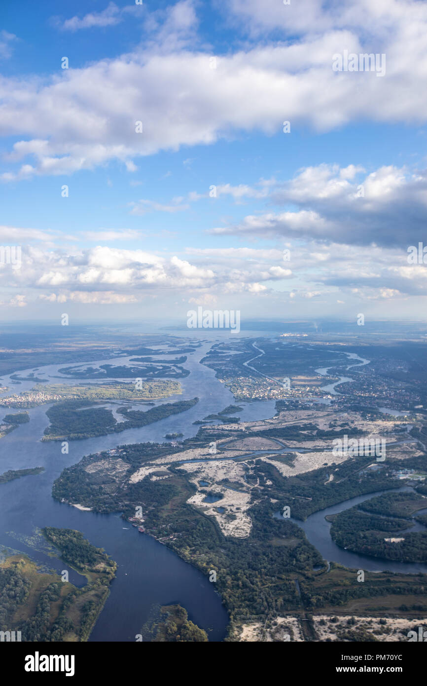 Beautiful view above the earth on landmark down Stock Photo - Alamy