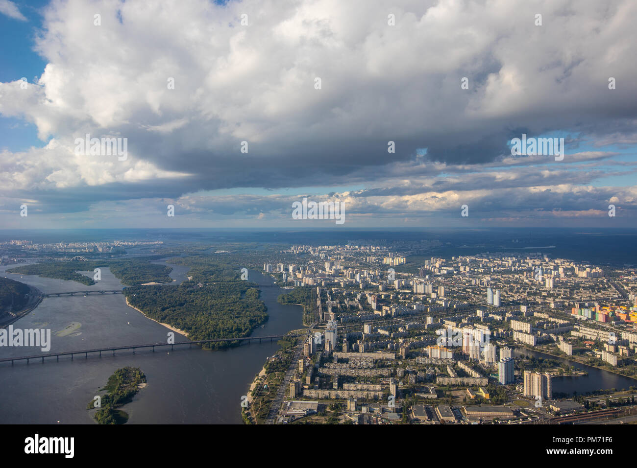 Beautiful view above the earth on landmark down Stock Photo - Alamy
