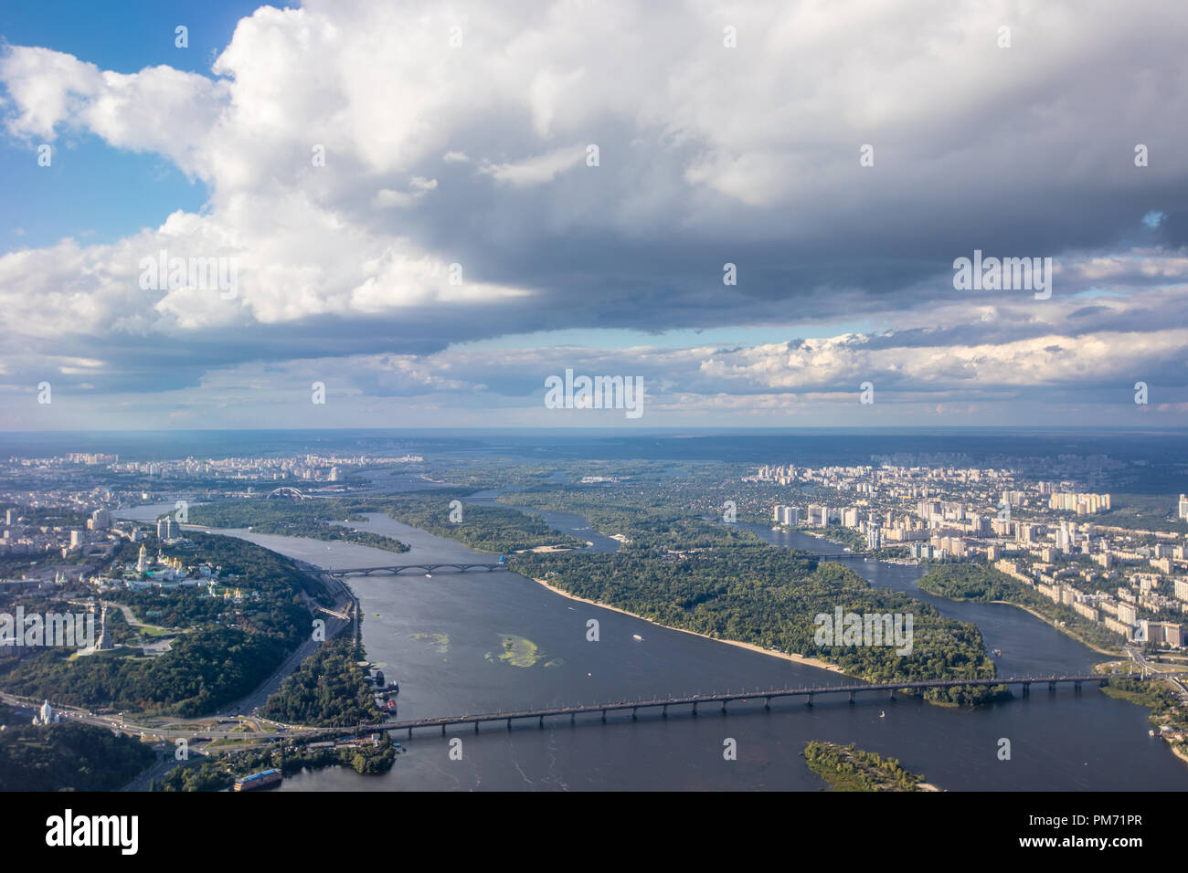 Beautiful view above the earth on landmark down Stock Photo - Alamy