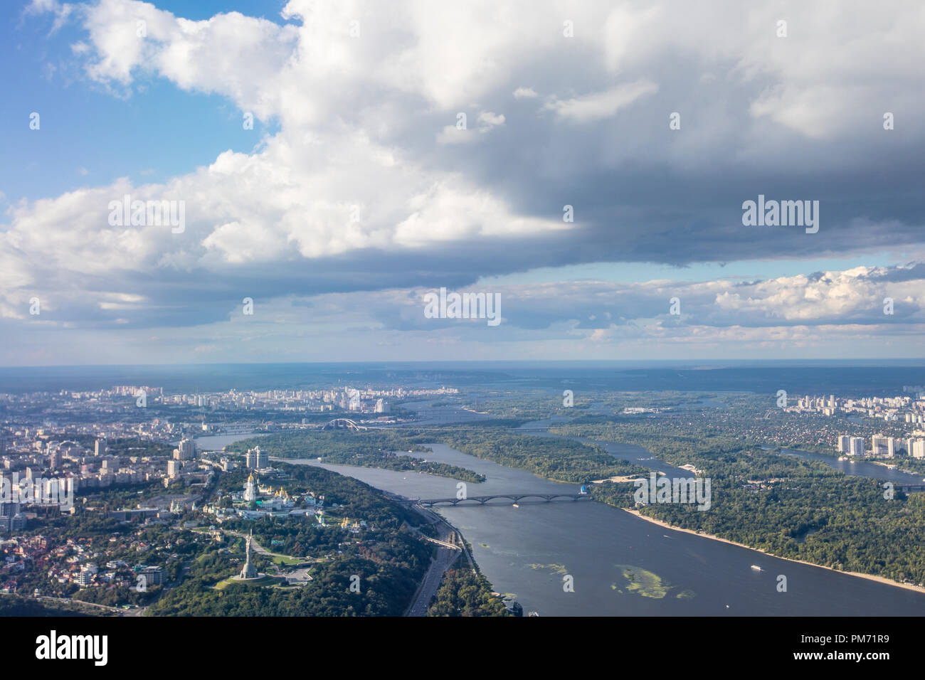 Beautiful view above the earth on landmark down Stock Photo - Alamy