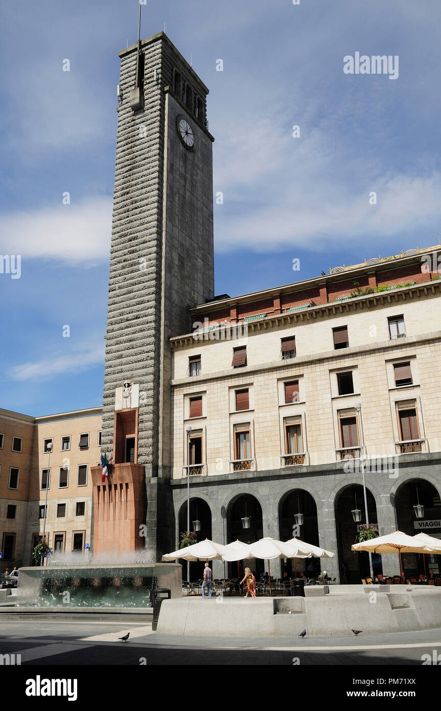 Italy, Piemonte, Varese, Facist architecture on Piazza Monte Grappa ...