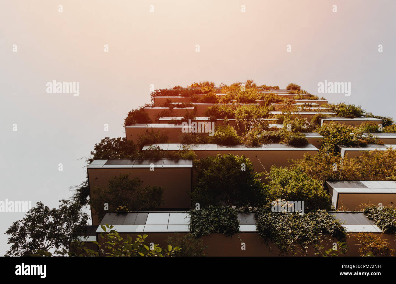 Milan ITALY - July 2018 - vertical green building milan and unicredit ...