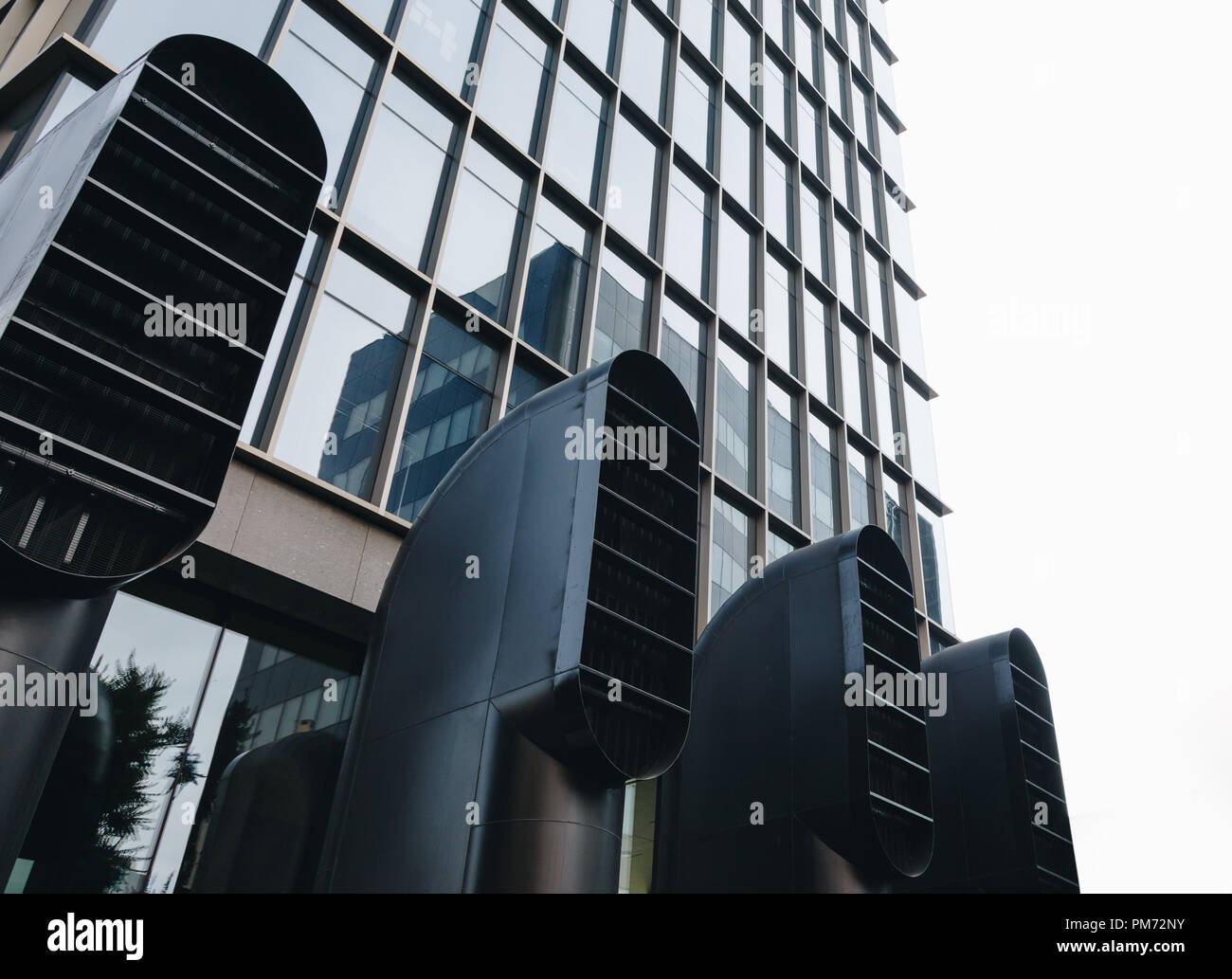 Milan ITALY - July 2018 Modern building glass design, modern office ...