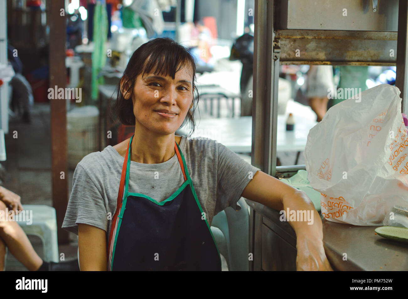 Kuala Lumpur, Malaysia - 11 September, 2017: Chinese street chef takes ...