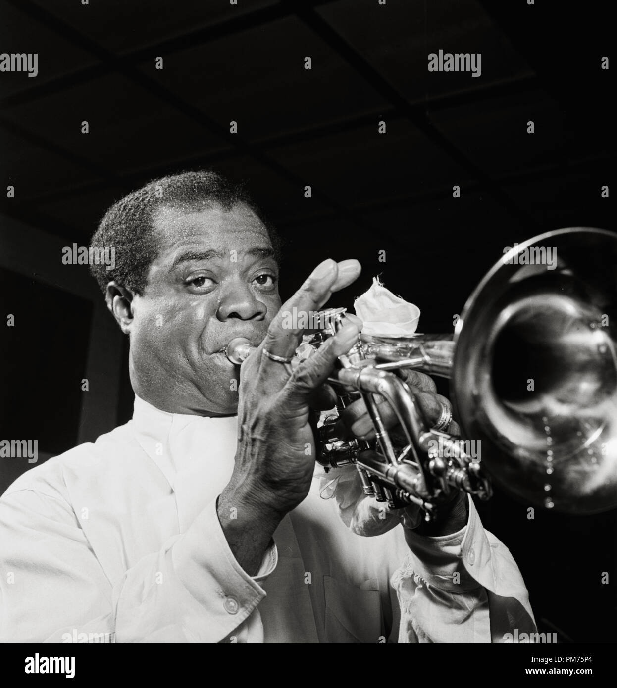 Portrait of Louis Armstrong, Carnegie Hall, New York, N.Y., circa Apr ...