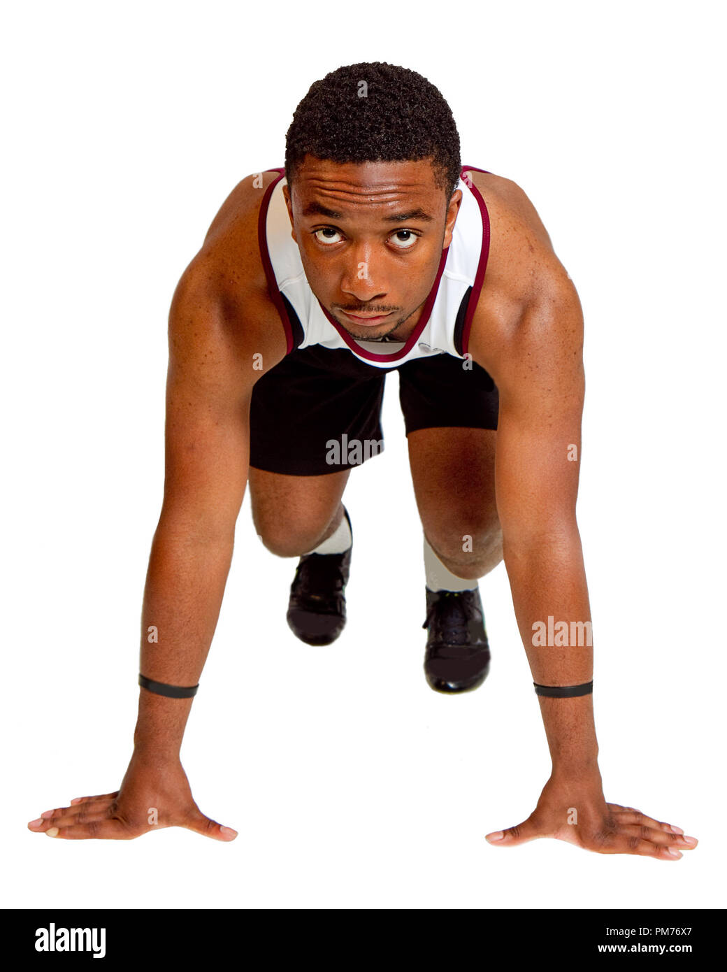 Strong High School Track Runner in different powerful poses Stock Photo ...