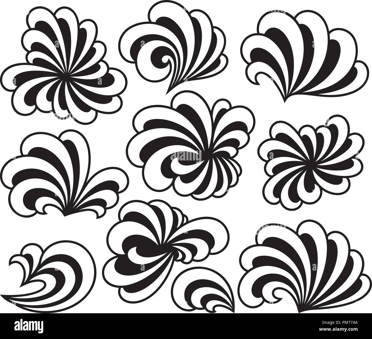 Set of Decorative Floral Curls. Vector Illustration Stock Vector Image ...