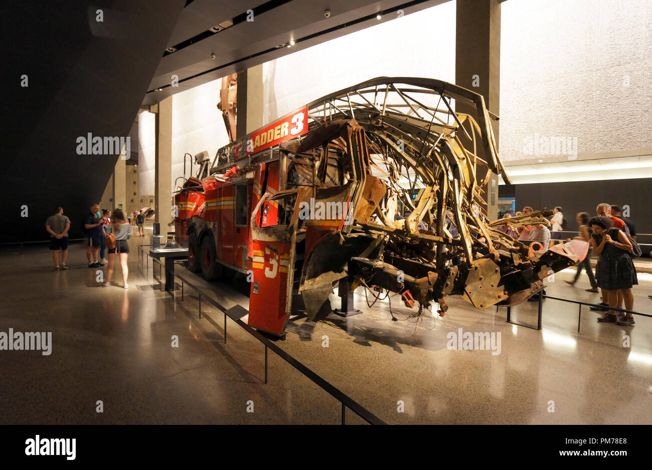 Crushed FDNY fire truck, ladder 3,National September 11 Memorial ...