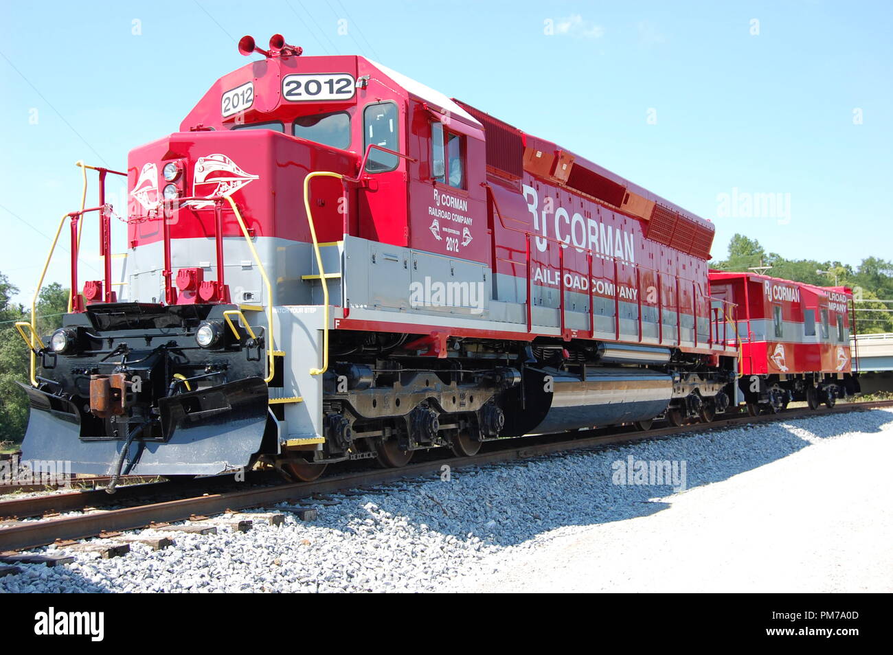 Train locomotive R J Corman Stock Photo - Alamy