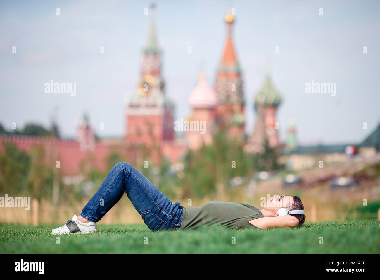 Happy young urban man enjoy his break in the city Stock Photo - Alamy