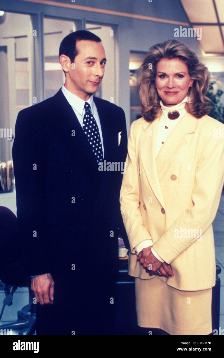 Film Still from "Murphy Brown" Paul Reubens, Candice Bergen 1995 File ...