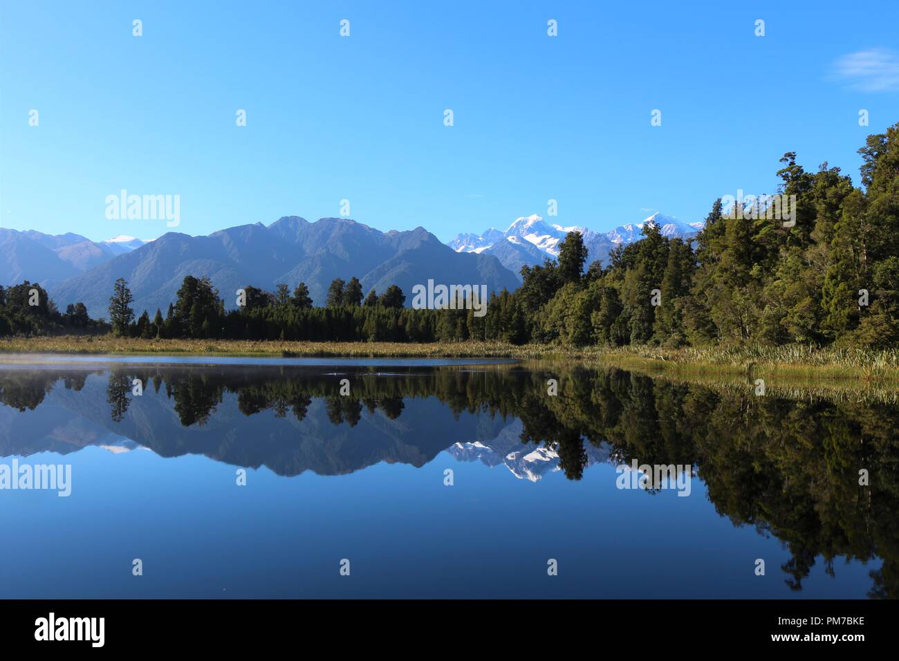 Reflection at lake Matheson Stock Photo - Alamy