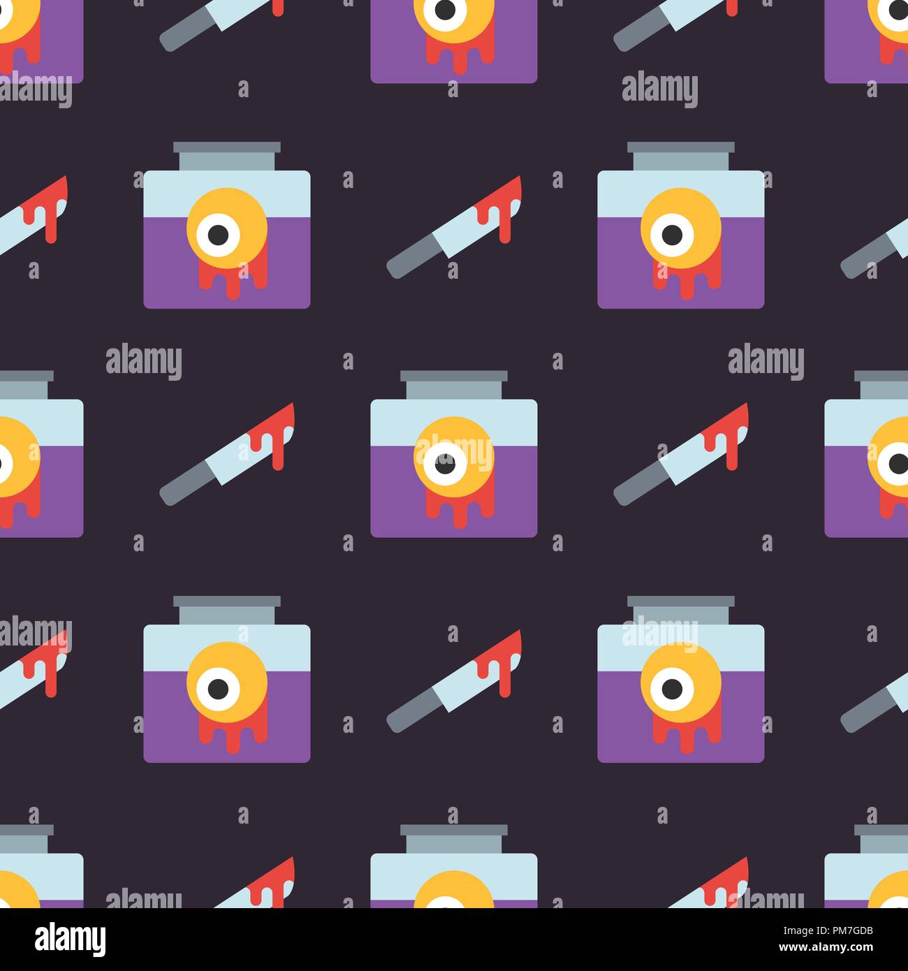 Scary halloween seamless pattern Stock Vector Images - Alamy