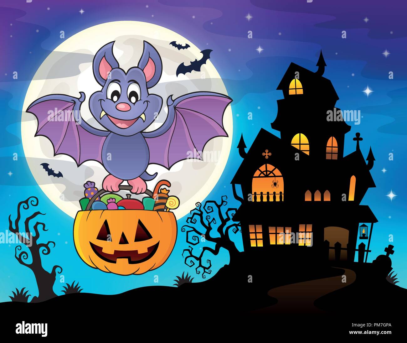 Halloween bat theme image 2 - eps10 vector illustration Stock Vector ...