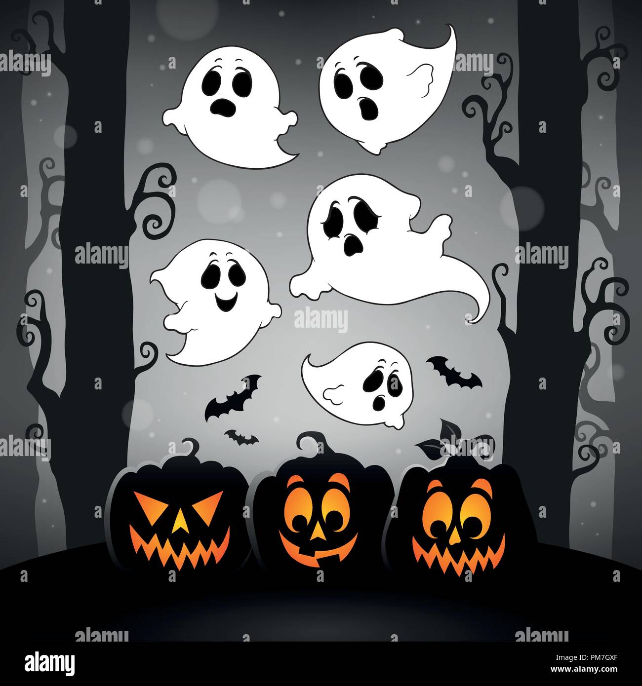 Halloween image with ghosts theme 4 - eps10 vector illustration Stock ...