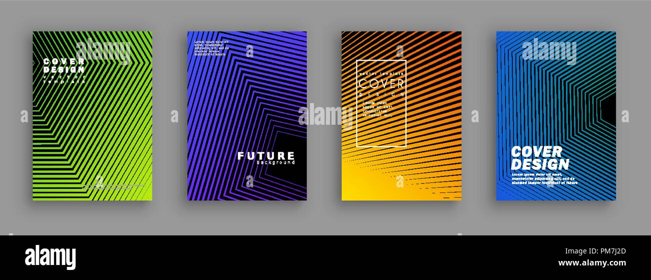 Minimal covers design. Colorful halftone gradients. Modern Art graphics ...