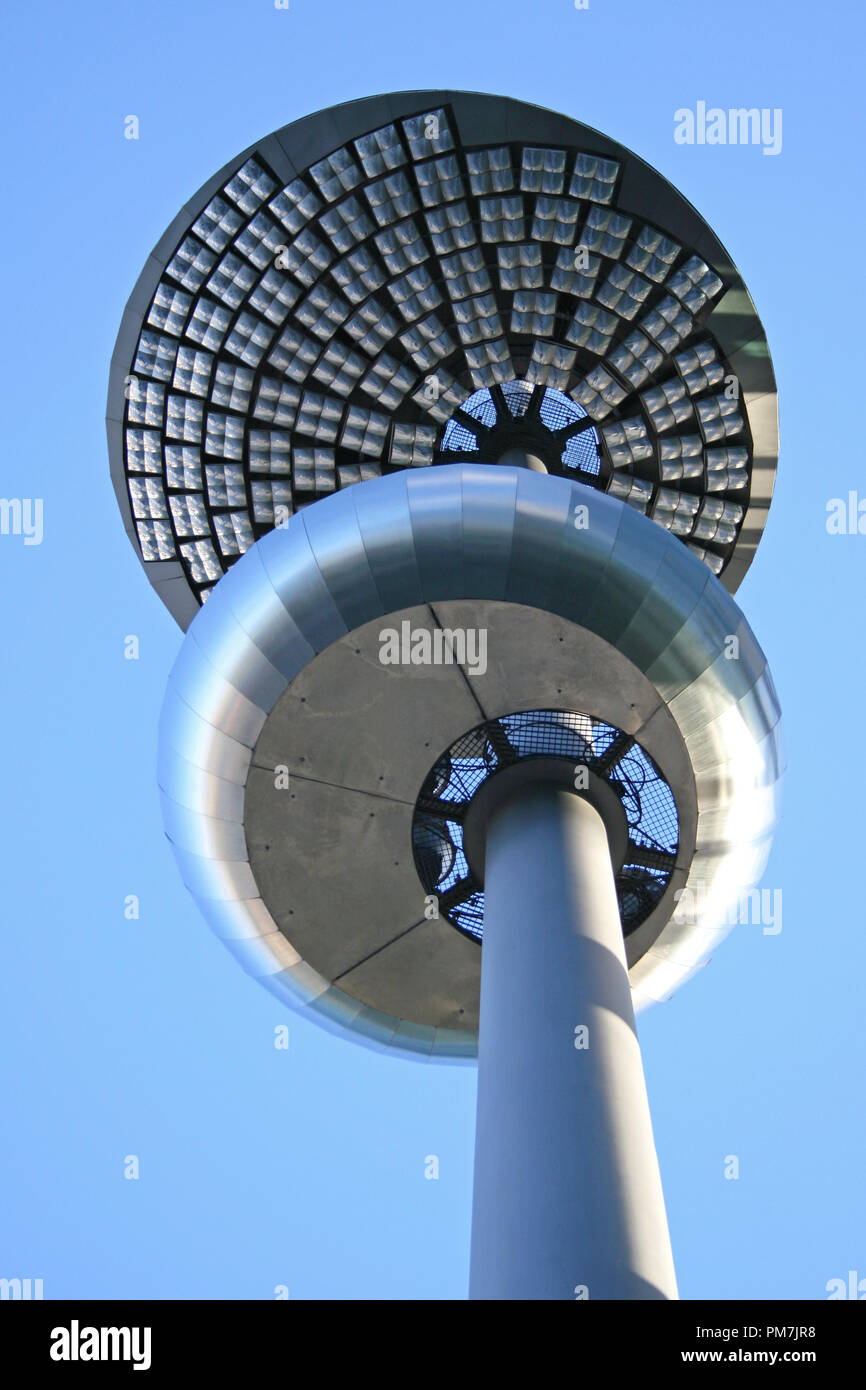 New Modern Silver Reflectors Pole Structure Stock Photo - Alamy