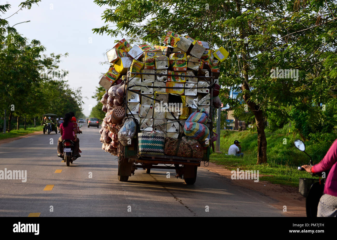Cambodia, motorized peddler Stock Photo - Alamy