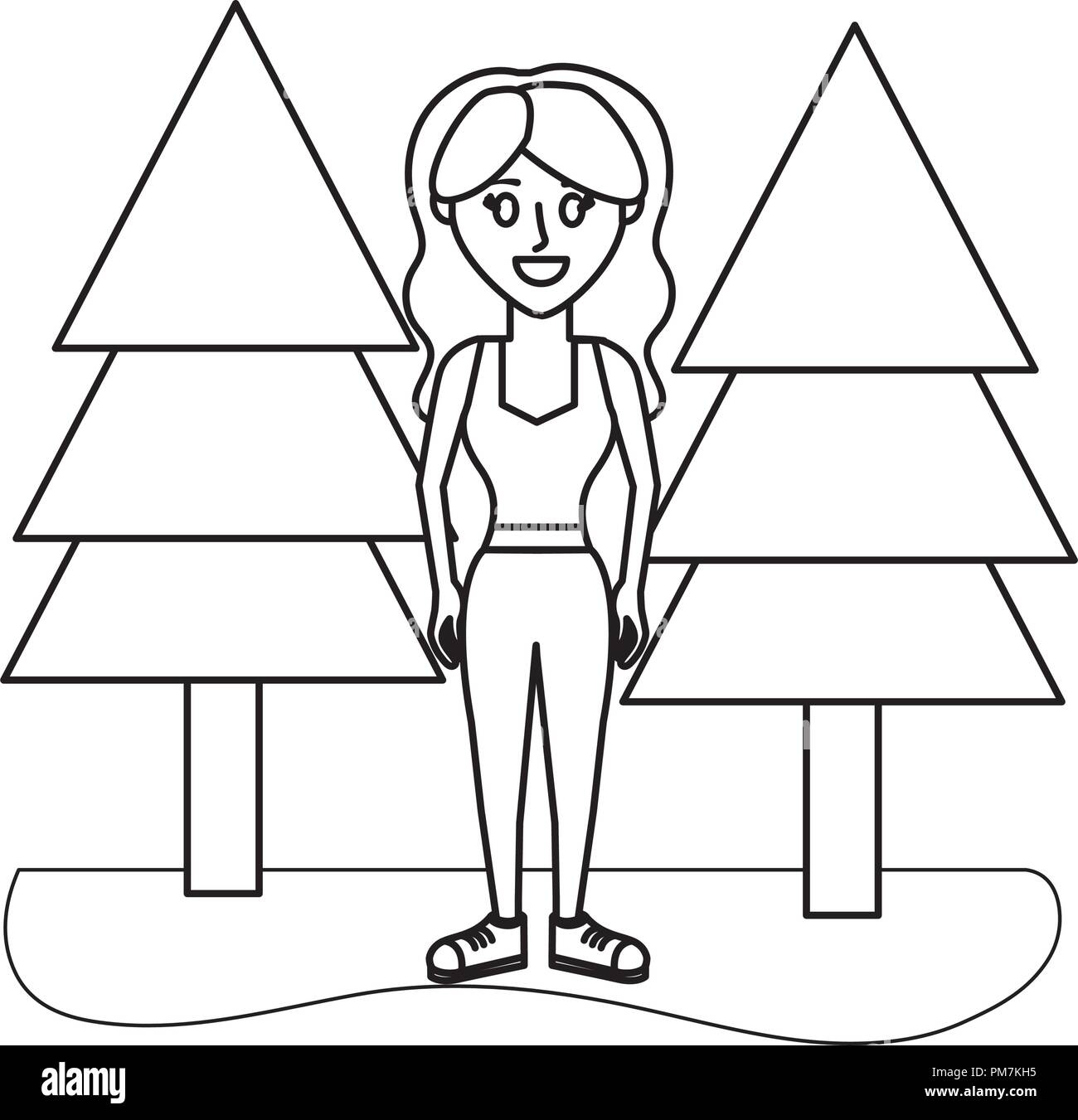 outline smile woman with casual clothes and hairstyle Stock Vector ...