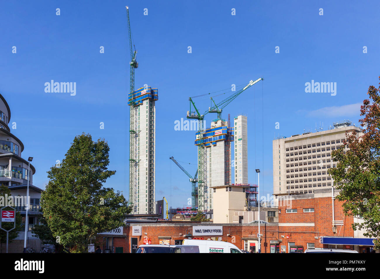 Cores and tower cranes of new mixed use Victoria Square development ...
