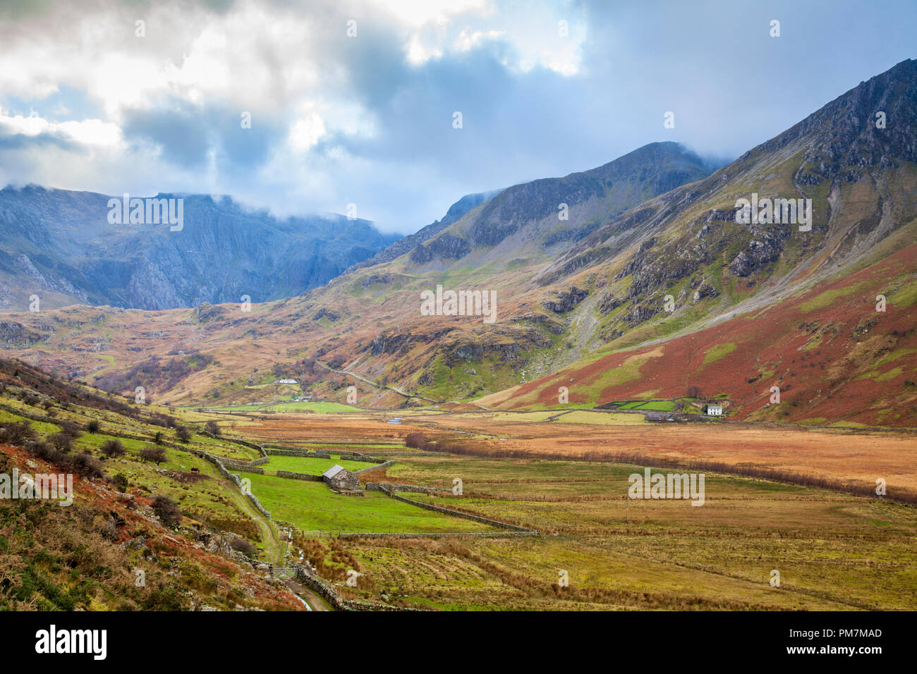 The Nant Ffrancon Pass in Snowdonia National Park, Wales Stock Photo ...