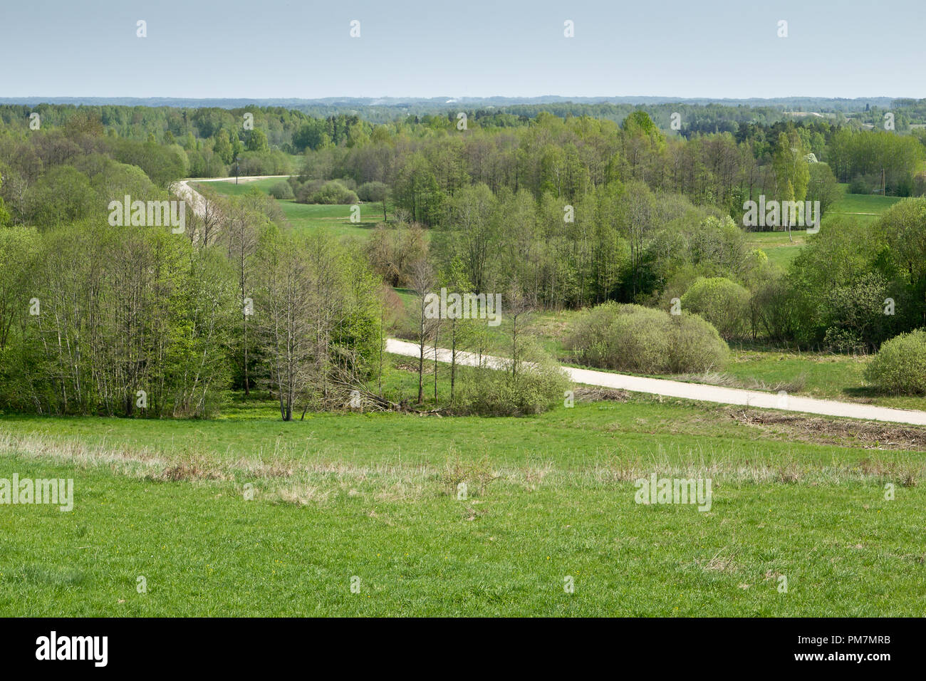Early spring landscape, Latvia Stock Photo - Alamy