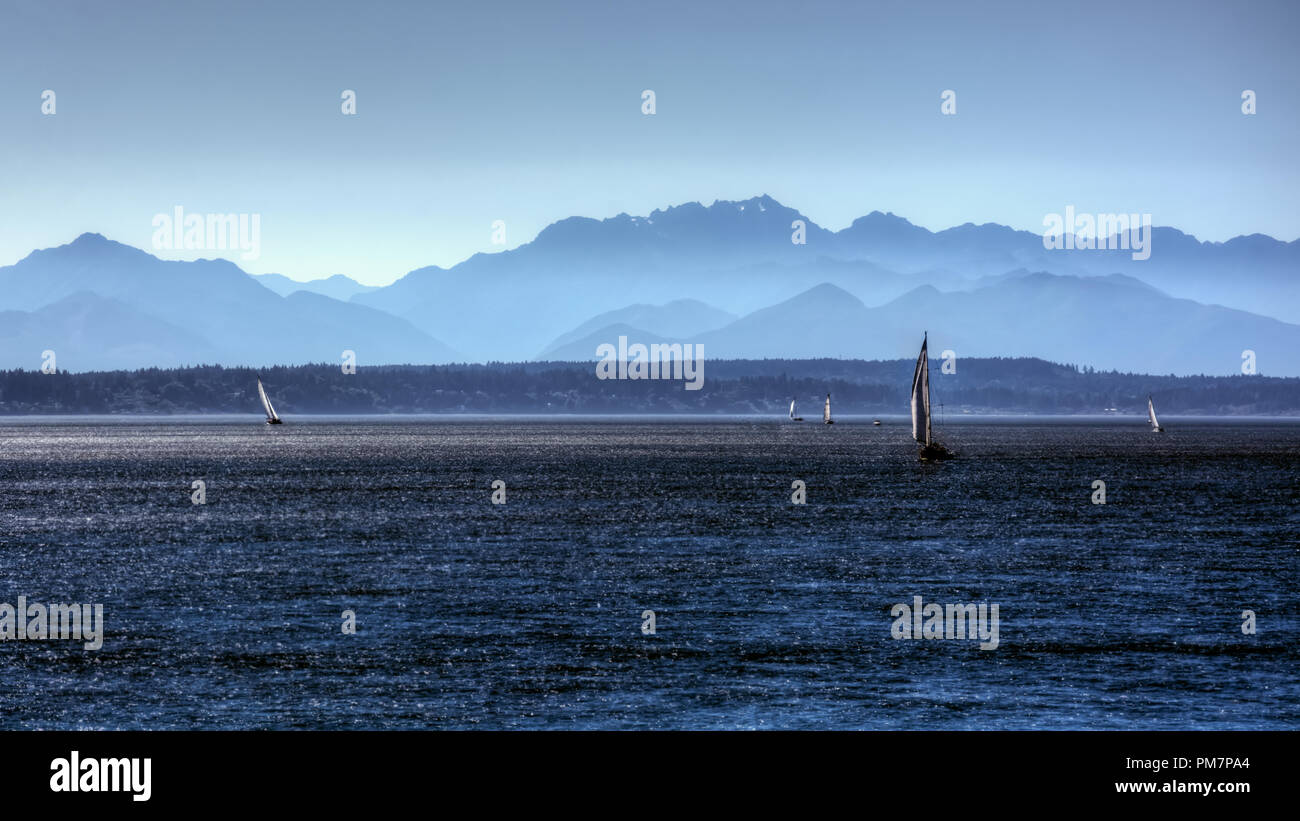 Olympic Mountains From Seattle High Resolution Stock Photography and ...