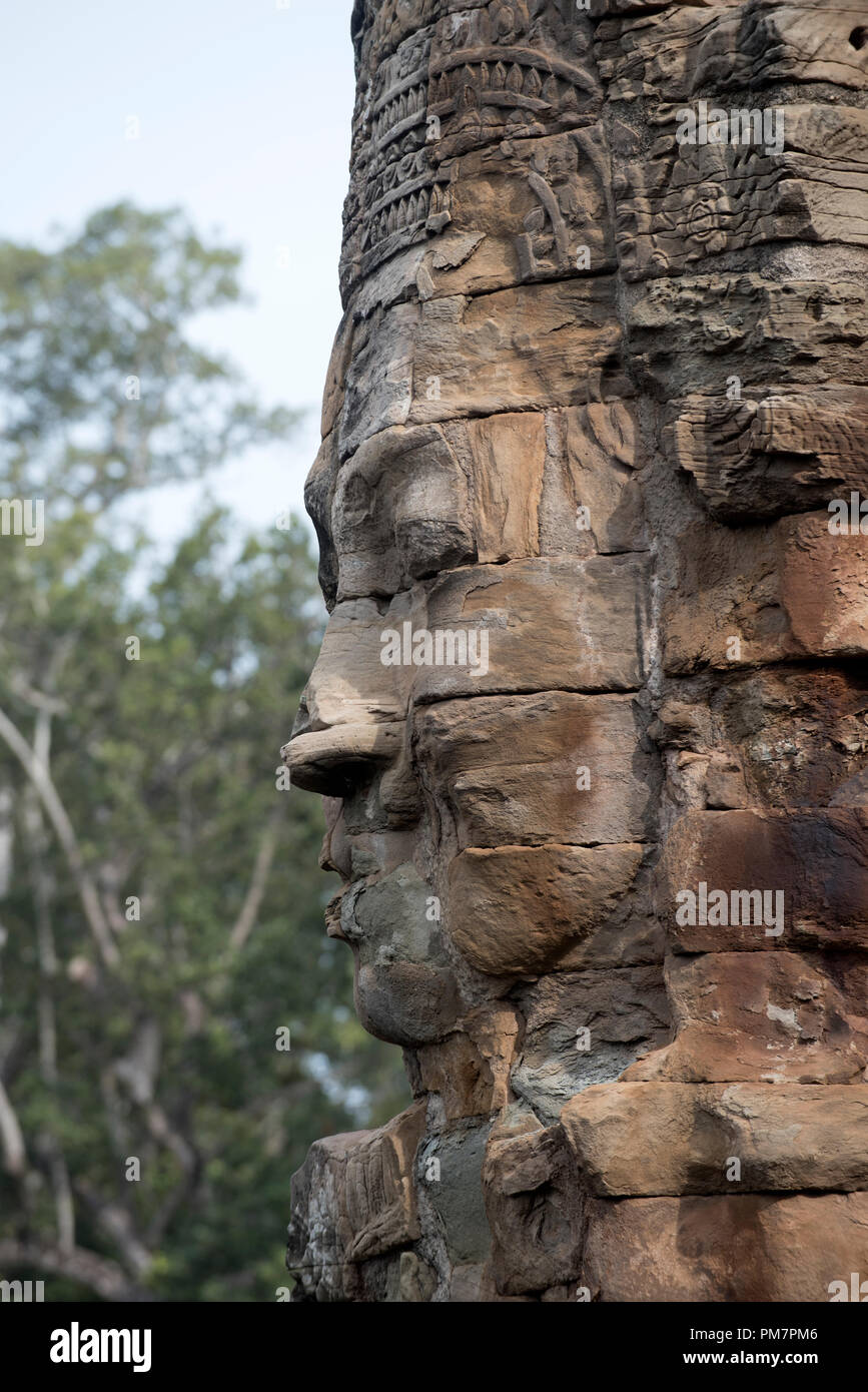 Cambodia, Siem Raep, Angkor, Bayon temple; Head Stock Photo - Alamy