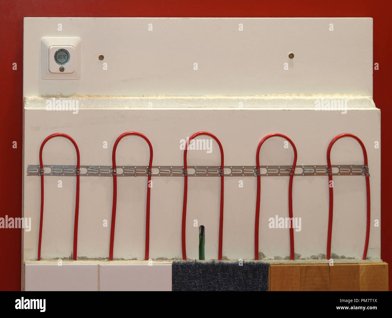 In Wall Heating System Heater and Thermostat Control Stock Photo - Alamy