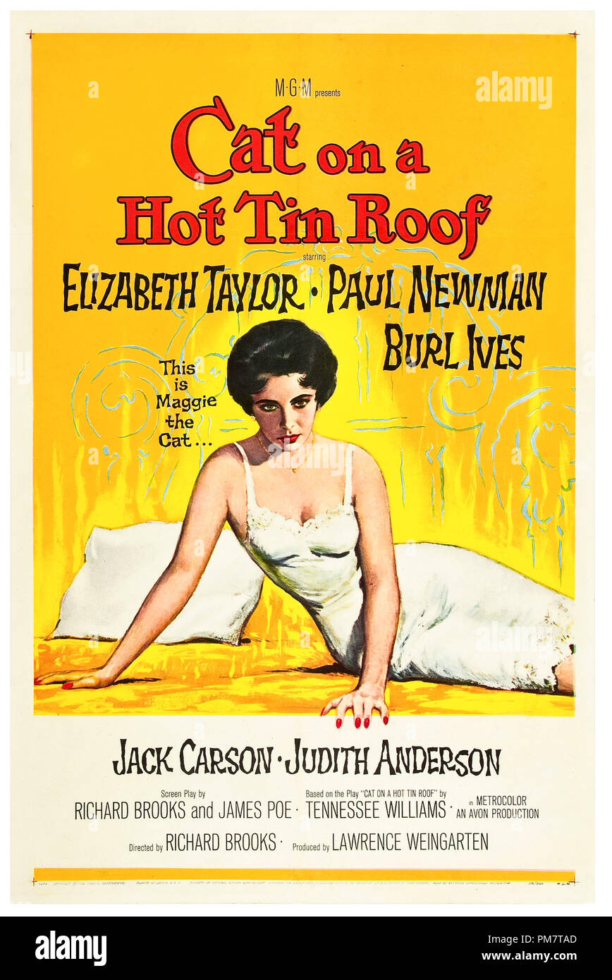Elizabeth Taylor, " Cat On A Hot Tin Roof" 1958 MGM Poster File ...